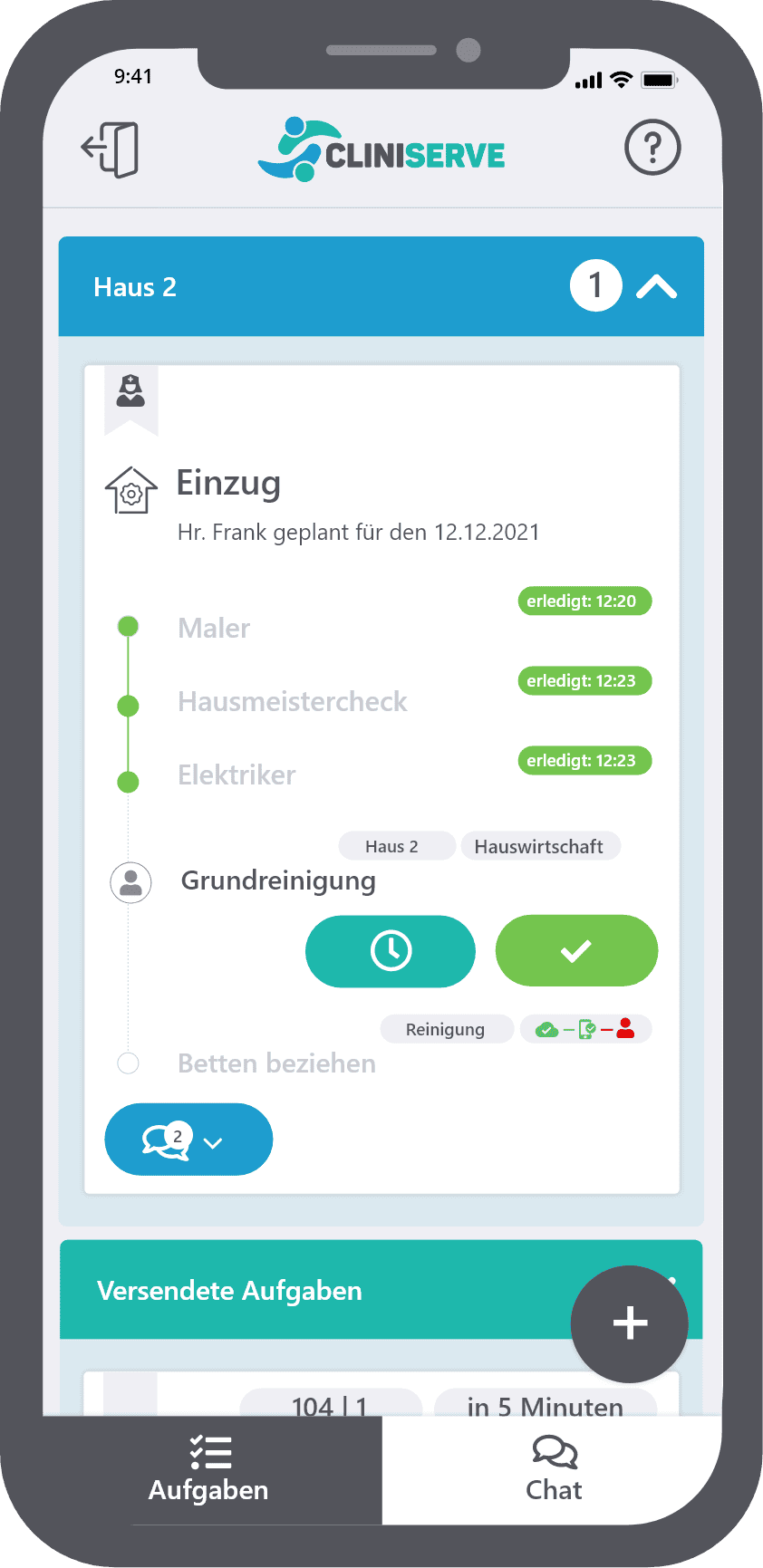 Digitales Aufgabenmanagement Cliniserve CARE